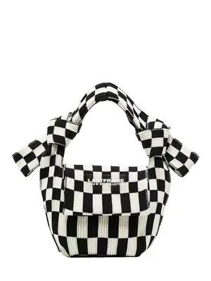 LASTFRAME Ichimatsu Checked Mini Bag - Black