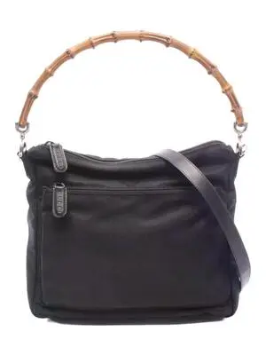 Gucci 20th Century Canvas Bamboo Satchel - Black