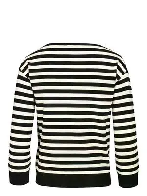 Max Mara Striped Boat-neck Sweater - Black