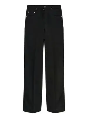 Rick Owens Pressed-crease Wide-leg Wool Trousers - Black