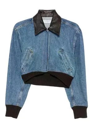 IRO PARIS Cropped Contrast-collar Jacket - Blue