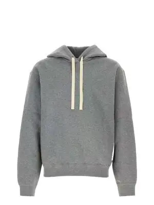 JIL SANDER Drawstring-hood Cotton Hoodie - Grey
