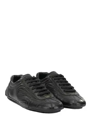 Prada Montecarlo Re-edition 2005 Leather Sneakers - Black