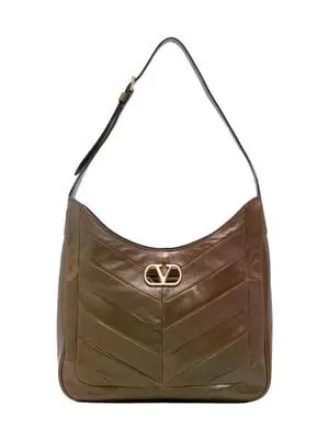 Valentino Garavani Vlogo Signature Quilted Shoulder Bag - Brown