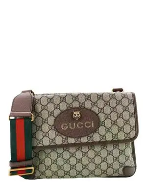 Gucci Neo Vintage Flap Messenger Gg Coated Canvas Medium Crossbody Bag - Brown
