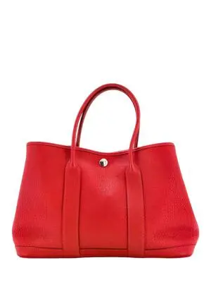 Hermès Garden Party Leather 30 Tote Bag - Red