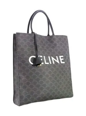 Celine Vertical Cabas Triomphe Coated Canvas Large Tote Bag Brown