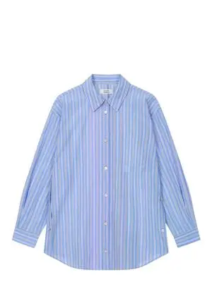STUDIO TOMBOY Striped Button-down Cotton Shirt - Blue