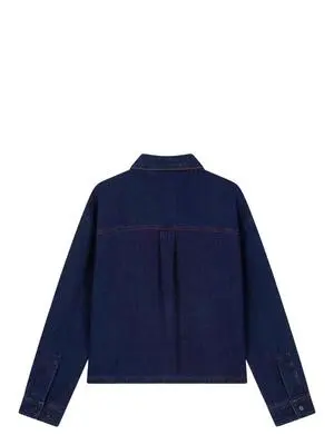 STUDIO TOMBOY Pocket-detail Corduroy-texture Denim Shirt - Blue