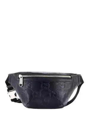 Gucci Gg Embossed Perforated Leather Small Belt Bag - Black