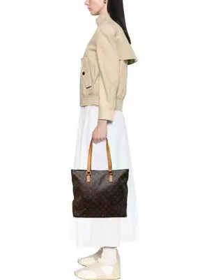 LOUIS VUITTON 2002 Monogram Cabas Mezzo Tote Bag - Brown