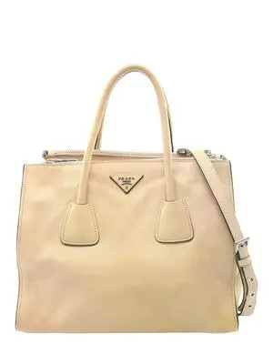 Prada 2010-2026 City Calf Double Zip Satchel - Neutrals