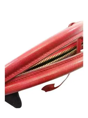 Hermès 1999 Courchevel Bolide 31 Satchel - Red