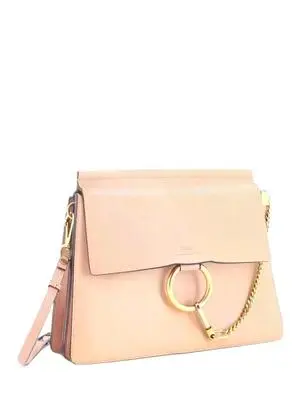 Chloé Faye Leather Medium Shoulder Bag - Neutrals