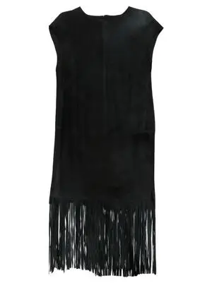 A.N.G.E.L.O. VINTAGE CULT 1980s Fringe-trim Mini Dress - Black