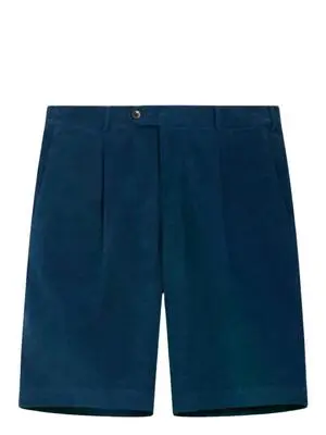 PT TORINO Pleated Corduroy Shorts - Blue