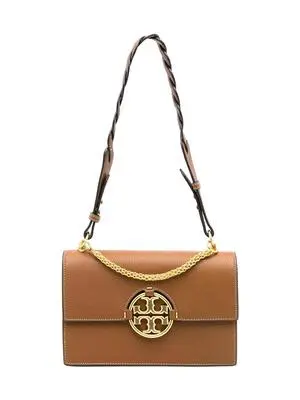 Tory Burch Logo-plaque Leather Shoulder Bag - Brown