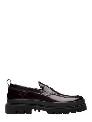 Clarks Badell Easy Leather Loafers - Red