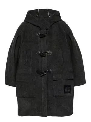 GANNI Hooded Toggle-fastening Coat - Grey