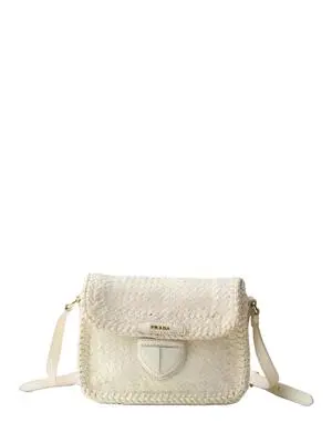 Prada Woven Leather Mini Bag - Neutrals