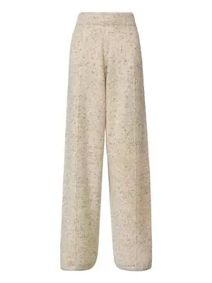 Fabiana Filippi Marl-knit Wide-leg Trousers - Neutrals
