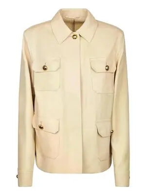 Max Mara Button-up Cotton Shirt Jacket - Neutrals