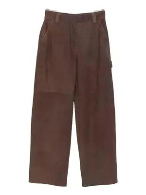 IRO PARIS Leather Panelled Trousers - Brown