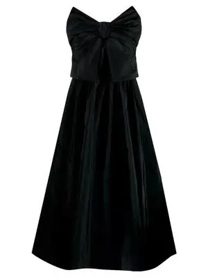 Red Valentino Bow Appliqué Strapless Mididress - Black