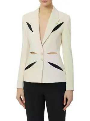 Elisabetta Franchi Cut-out Single.breasted Blazer - Neutrals