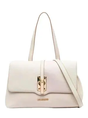 Moschino Love Heart Lock Faux-leather Shoulder Bag - Neutrals