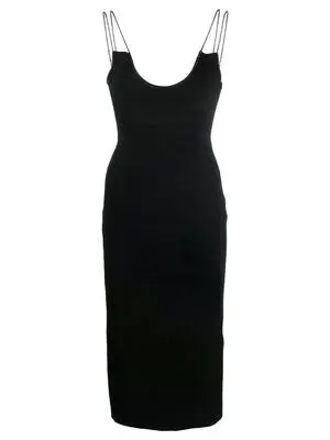 Herve Leger Ottoman Crystal-chain Embellished Midi Dress - Black