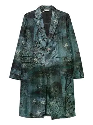 PIERRE-LOUIS MASCIA Floral-print Coat - Blue