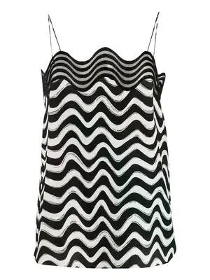 Stella McCartney Waves Print Silk Cami Top - Black