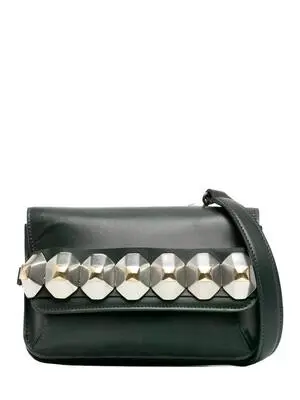 Ports 1961 Geometric-detail Leather Shoulder Bag - Green