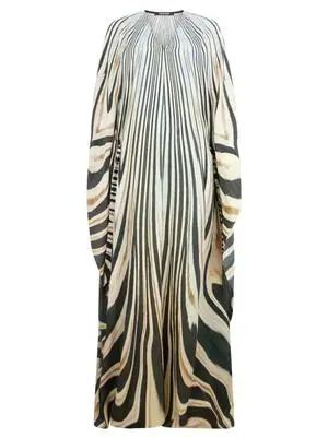 Roberto Cavalli Zebra-print V-neck Maxi Dress - Black