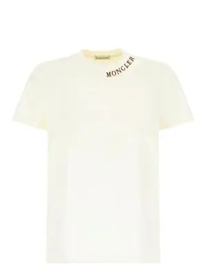 Moncler Logo-embroidered T-shirt - Neutrals