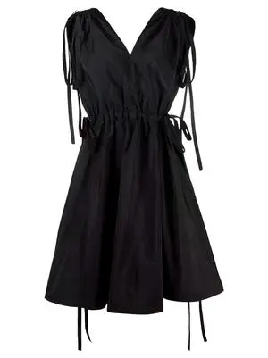 Red Valentino Side-tie Sleeveless Flared Dress - Black
