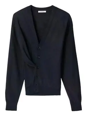 LEMAIRE Relaxed Twisted Cardigan In Merino Blend - Black