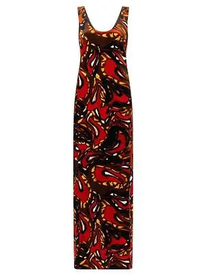 Dries Van Noten Debant Sleeveless Cotton-blend Maxi Dress - Rust