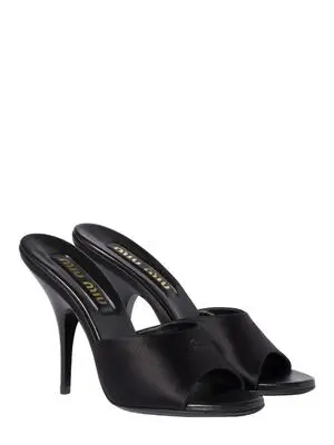 Miu Miu Satin Sandals - Black