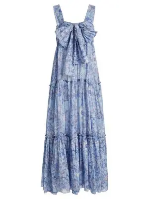 Chloé Floral-printed Cotton Voile Midi Dress - Blue