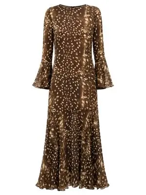 Carmen Says Bambi Noir Animal Print Maxi Dress - Black
