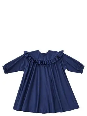 ELFIE Cristina Navy Cotton Dress - Blue