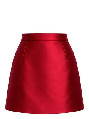 RICHA SHARMA Handcrafted Silk Mini Skirt In Deep Luxury Tailo Valentines Collection - Red