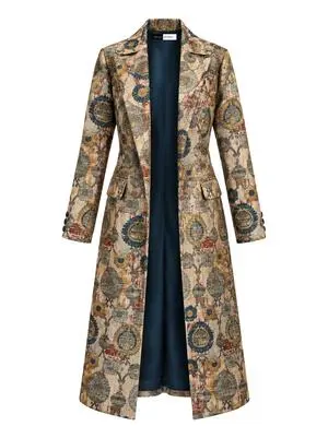 RICHA SHARMA Timeless Elegance Trench Coat In Wild Silk - Beige/black