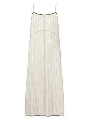 Prada Lace-trimmed Striped Maxi Dress - Yellow