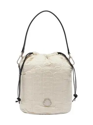 Moncler Caradoc Small Quilted Bucket Bag - White