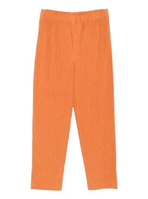 Issey Miyake Pleated Slim Trousers - Orange