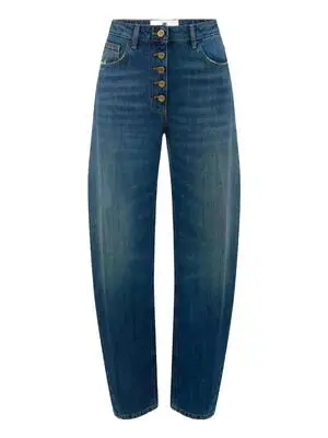 Elisabetta Franchi Balloon Jeans With Jewel Buttons - Blue
