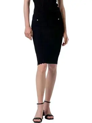 FRACOMINA Scalloped Cable-knit Skirt - Black